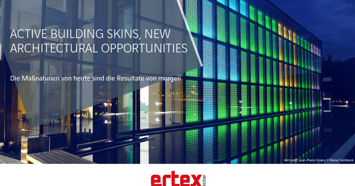 BIPV-Lösungen von Ertex Solar - IÖB Innovationsplattform