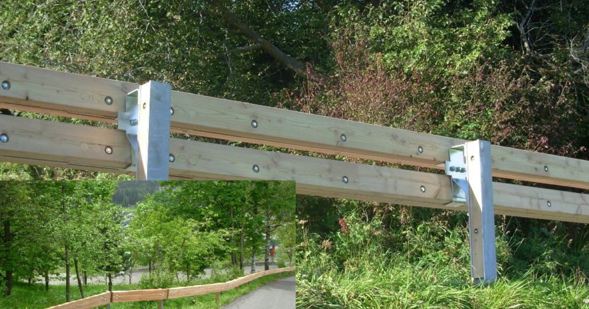 Schutzplanken in Holz-Stahl-Verbund-Design - IÖB Innovationsplattform